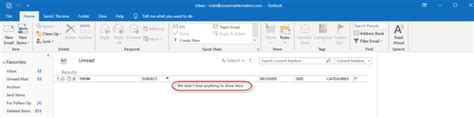 Outlook 2019 Empty Inbox Error We Didnt Find Anything To Show Here Software Spiceworks
