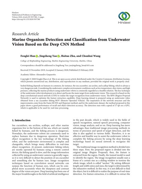 Pdf Marine Organism Detection And Classification From Underwater