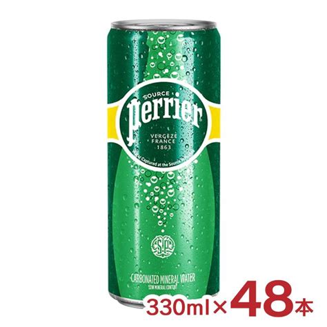 ミネラルウォーター 炭酸水 ペリエ 缶 330ml 48本 Perrier 飲料 日仏貿易 炭酸 フランス 送料無料 東京酒粋 トウキョウ