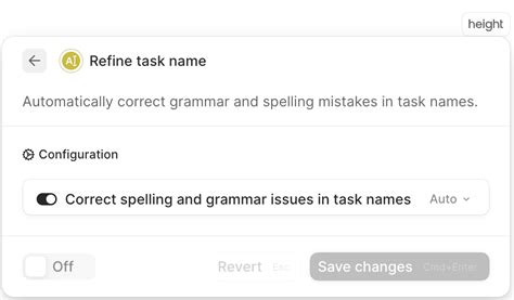 Allow Disabling Automatic Task Title Rewrites Share Feedback Height