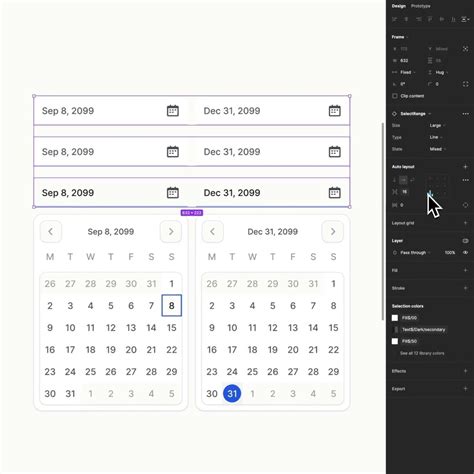 Responsive Date Picker Component In Figma Uidesign Designsystems Youtube