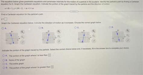Solved The Equation Below Gives Parametric Equations And Chegg Com