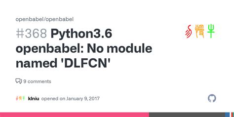 Python Openbabel No Module Named Dlfcn Issue Openbabel Openbabel Github