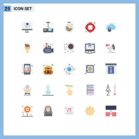 Set Of 25 Commercial Flat Colors Pack For Gdpr Support Light Safety Data Scince Editable Vector