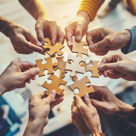 3d Rendered Photos Of Diverse People Hands Holding Puzzle Pieces