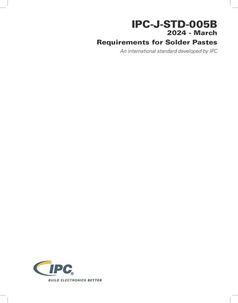 Ipc J Std 005 Revision B Standard Only Requirements For Solder