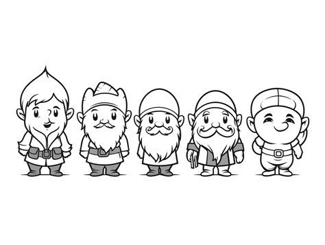 Printable Seven Dwarfs Coloring Coloring Page