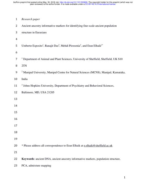 Pdf Ancient Ancestry Informative Markers For Identifying Fine Scale Ancient Population