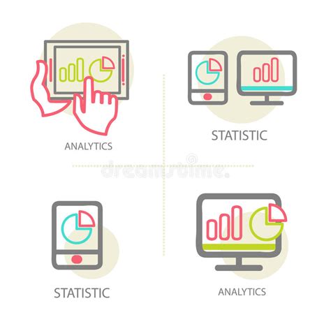 line vector illustration of web analytics stock vector illustration