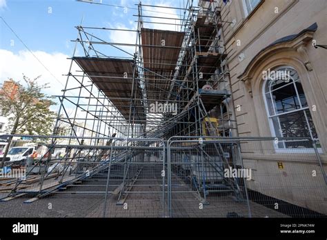 Scaffolding Set Up Against A Building Stock Photo Alamy