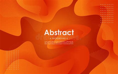 Abstract Orange Gradient Wavy Light Liquid Color With Geometric Shape Background Stock Vector