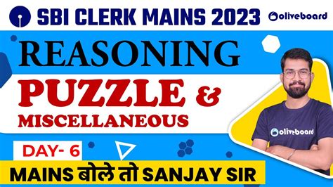 sbi clerk 2023 sbi clerk mains reasoning 2023 puzzle and miscellaneous for sbi clerk mains