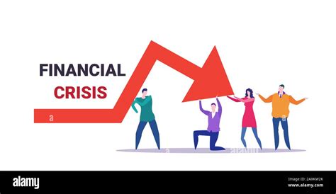 Businesspeople Team Frustrated About Economic Arrow Falling Down