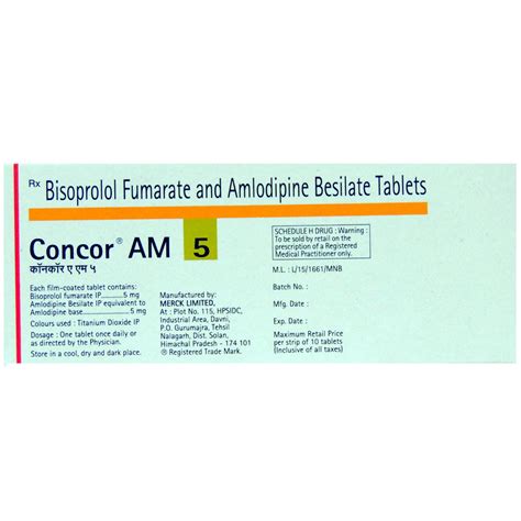 Concor Am 5 Tablet Uses Side Effects Price Apollo Pharmacy