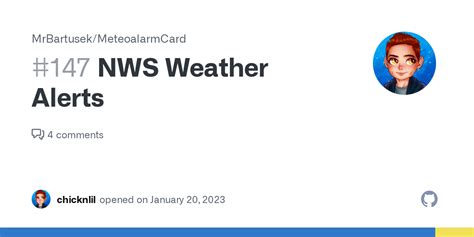 Nws Weather Alerts · Issue 147 · Mrbartusekmeteoalarmcard · Github