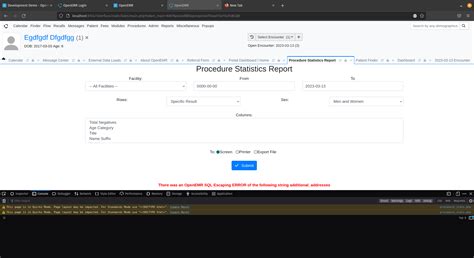 procedure statistics report breaking with sql error · issue 6277 · openemr openemr · github
