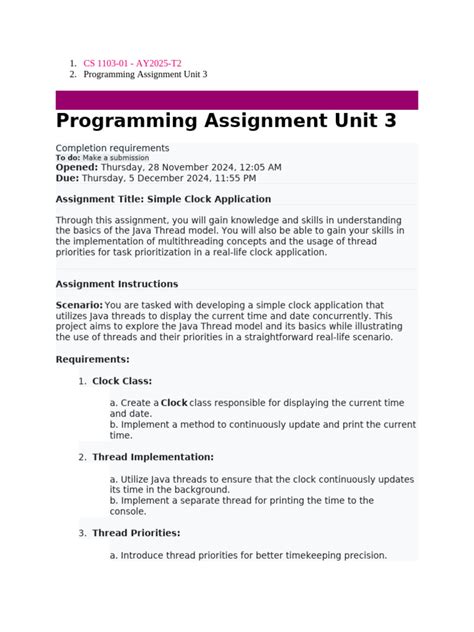 Programming Assignment Unit 3 Pdf Thread Computing Computer