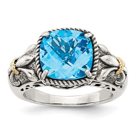 Shey Couture Sterling Silver With 14k Accent Antiqued Cushion