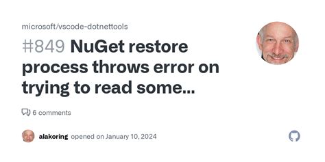nuget restore process throws error on trying to read some metadata see