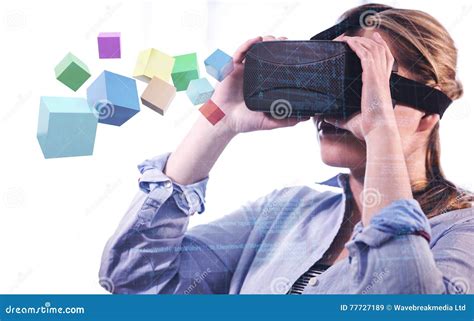 Composite Image Of 3d Colourful Cubes Floating Stock Image Image Of Attentively Futuristic