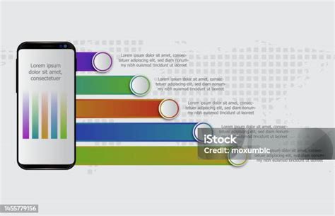 모바일 태블릿 전화 프리젠 테이션 인포 그래픽 벡터와 열 그래프 주제의 인포 그래픽 템플릿 3차원 형태에 대한 스톡 벡터 아트 및 기타 이미지 Istock