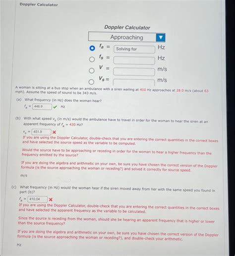 Doppler Calculator Doppler Calculator Chegg Com