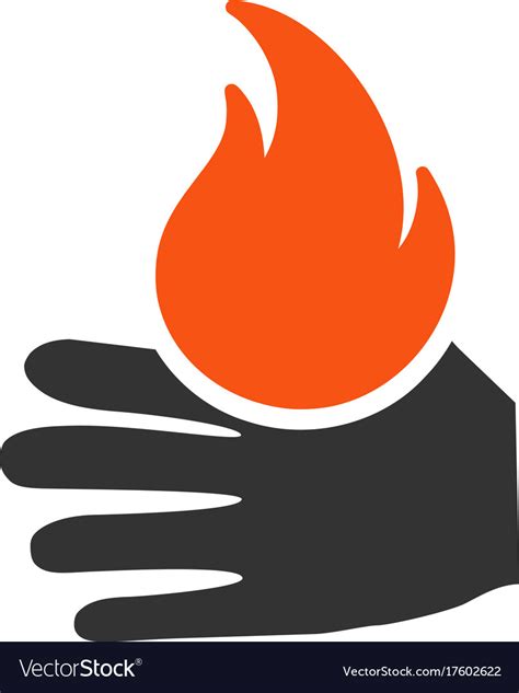 Burn Hand Flat Icon Royalty Free Vector Image VectorStock