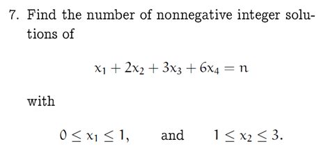 Solved Find The Number Of Nonnegative Integer Solutions Of Chegg