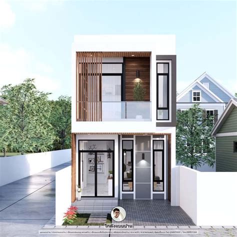 P 1217 บ้านตึกทรงกล่อง 2ชั้น พื้นที่น้องก็สร้างบ้านได้ รับเขียนแบบบ้าน