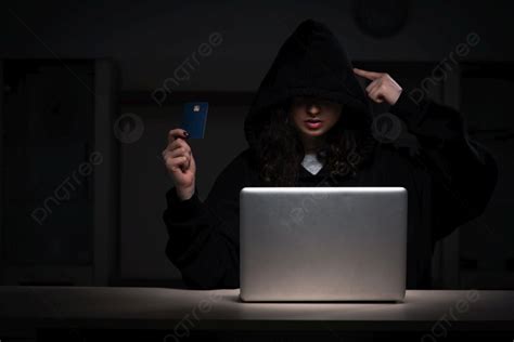 The Female Hacker Hacking Security Firewall Late In Office Female Hacker Hacking Security