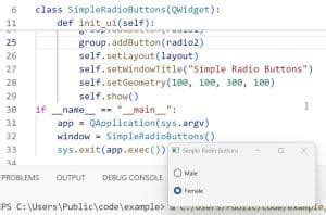 QRadioButton Widget In PyQt6