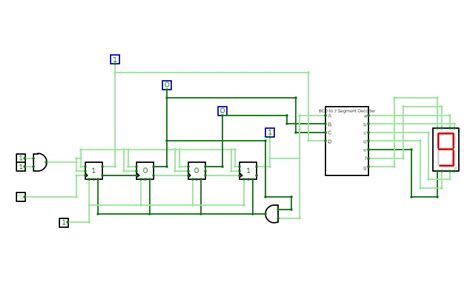 Circuitverse Asynchronous 7 Segment Up Counter That Counts From 0 9