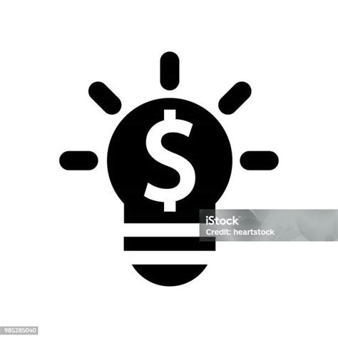 전구 상업적인 아이디어 아이콘 벡터 아이콘의 달러 기호 기호 모양에 간단한 요소 그림입니다 전구 상업적인 아이디어 기호 디자인의 달러 기호 기호 모양에 웹 및 모바일 사용할