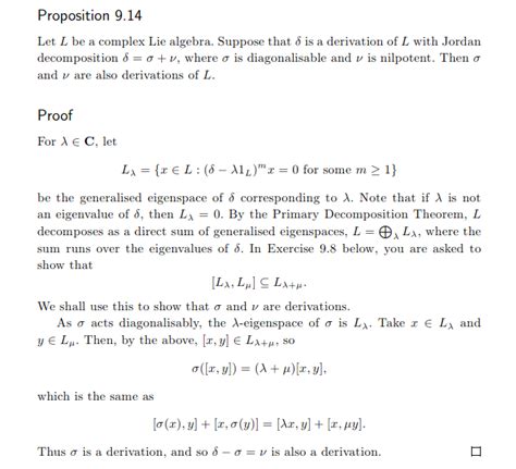 Eigenvalues Eigenvectors Proof Of Jordan Decomposition Of Derivation