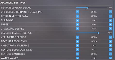 MSFS Settings