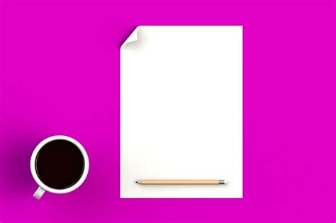 커피 컵 핑크 배경에 빈 종이로 상위 텍스트 Copyspace 보기 3d 렌더링 0명에 대한 스톡 사진 및 기타 이미지 0명 갈색 검은색 Istock