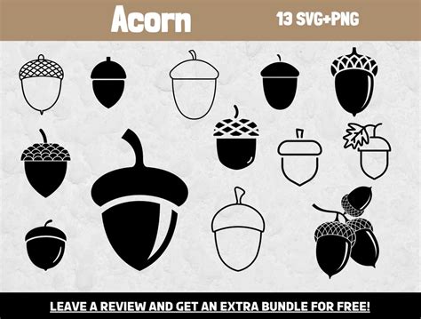 Acorn Svg Bundle Svg Files For Cricut Acorn Clipart Nut Svg Forest Clipart Nature Svg