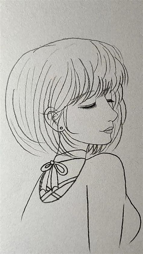 短头发女孩简笔画 短头发女孩简笔画漂亮可爱 苗苗知道