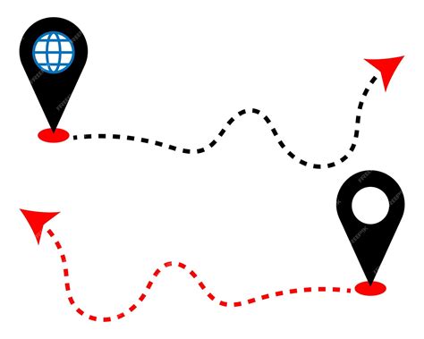 Premium Vector Dashed Line Arrow Route Path Location Pin