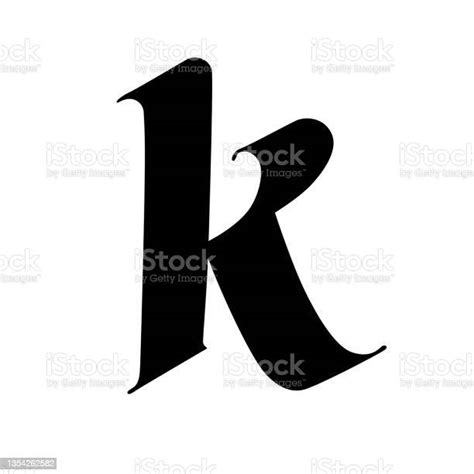 고딕 양식의 문자 K 벡터 알파벳 기호는 흰색 배경에서 격리됩니다 서예와 글자 중세 라틴어 문자 회사의 로고 모노그램 문신에 대한 우아한 글꼴 가리기에 대한 스톡 벡터 아트