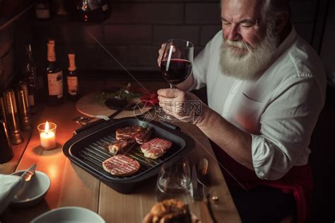 男人享受红酒配牛排高清图片下载 正版图片600306969 摄图网