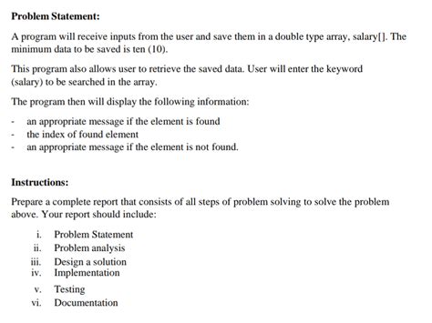 solved problem statement a program will receive inputs from
