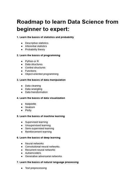 Roadmap To Learn Data Science Pdf Machine Learning Data Science