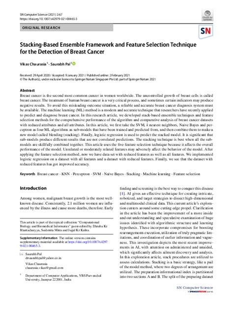 pdf stacking based ensemble framework and feature selection technique