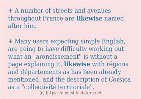 Likewise How To Use In Sentences Englishteststore Blog