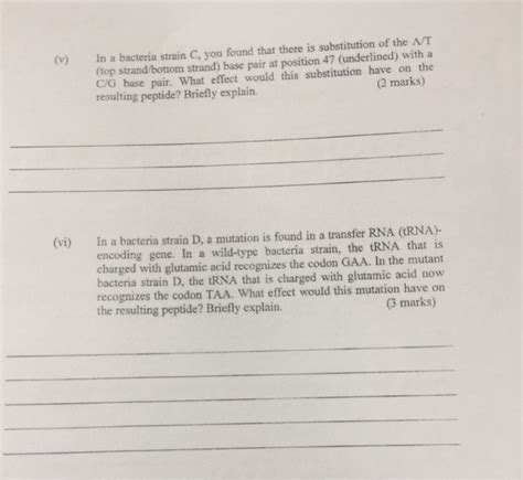 Solved Below Is A Dna Sequence Of Part Of A Hypothetical