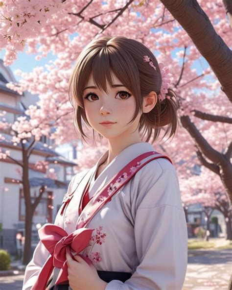 Красивая девушка из аниме Премиум Фото