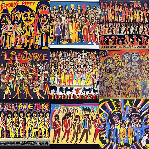 Lascaux Cave Painting Of The Beatles Sgt Peppers Stable Diffusion