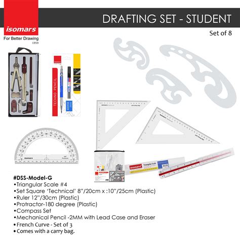 Drafting Set Student Set Of 8
