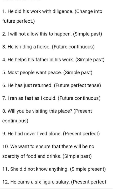 Plz Solved Questions 1 He Did His Work With Diligence Change Into Future Perfect 2 Will Not